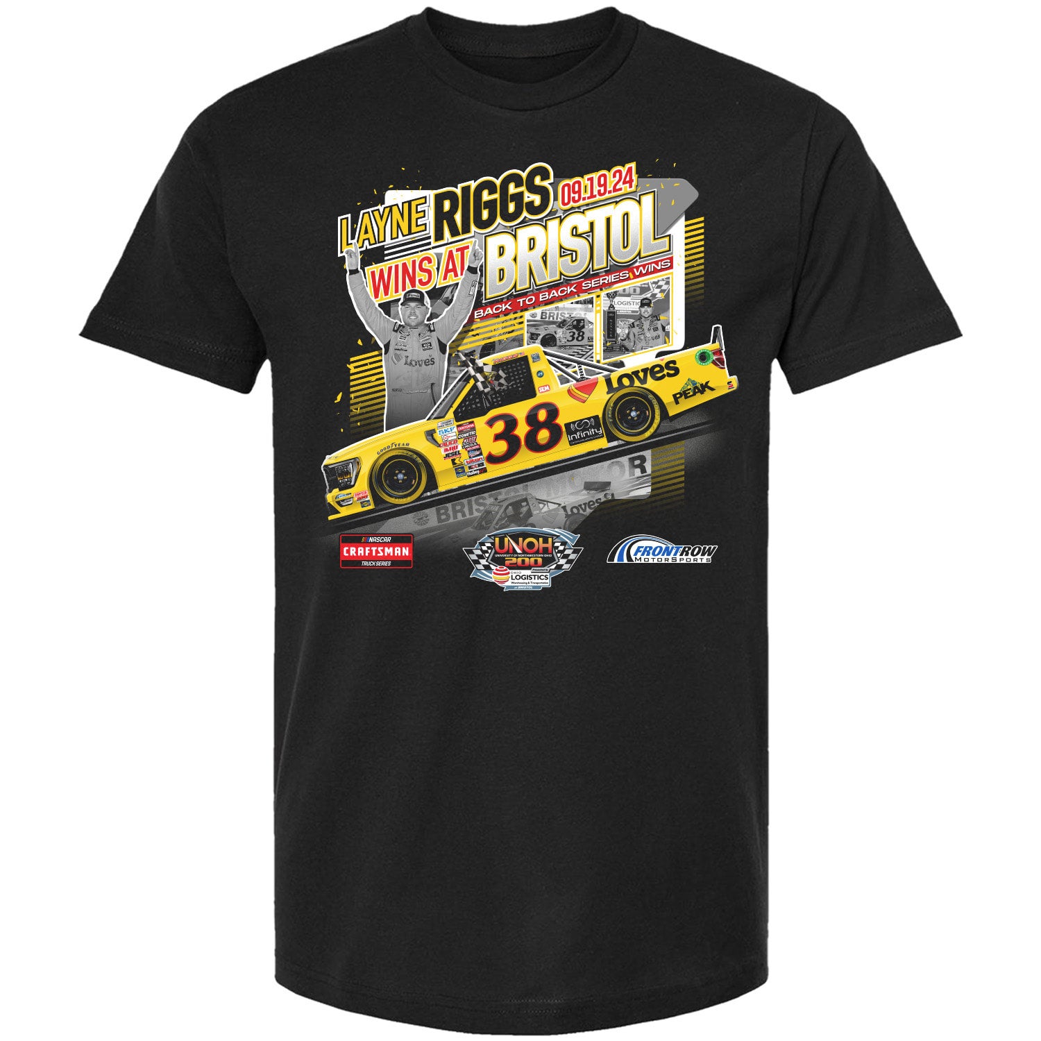 Layne Riggs Bristol Win T-Shirt | Front Row Motorsports Online